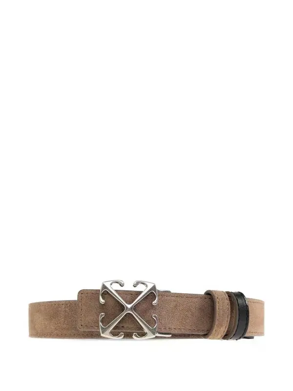 Off-White Arrows Buckle Suede Belt - Neutrals