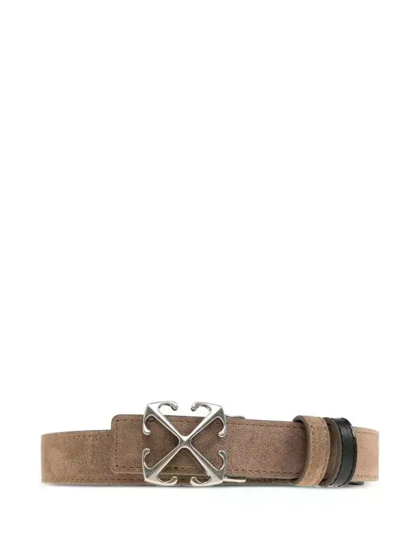 Off-White Arrows Buckle Suede Belt - Neutrals