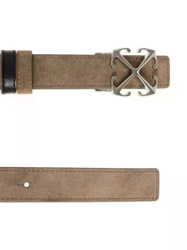 Off-White Arrows Buckle Suede Belt - Neutrals