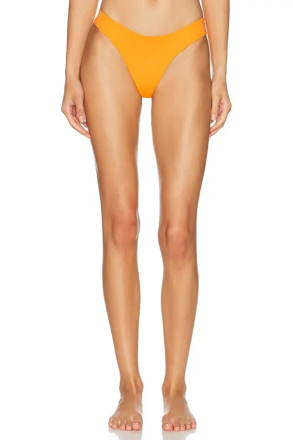 HAIGHT. Leila Bikini Bottom In Olive - Mandarina Orange