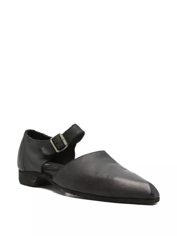 Guidi Buckle-strap Cut-out Ballet Flats