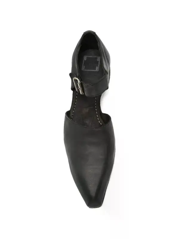 Guidi Buckle-strap Cut-out Ballet Flats