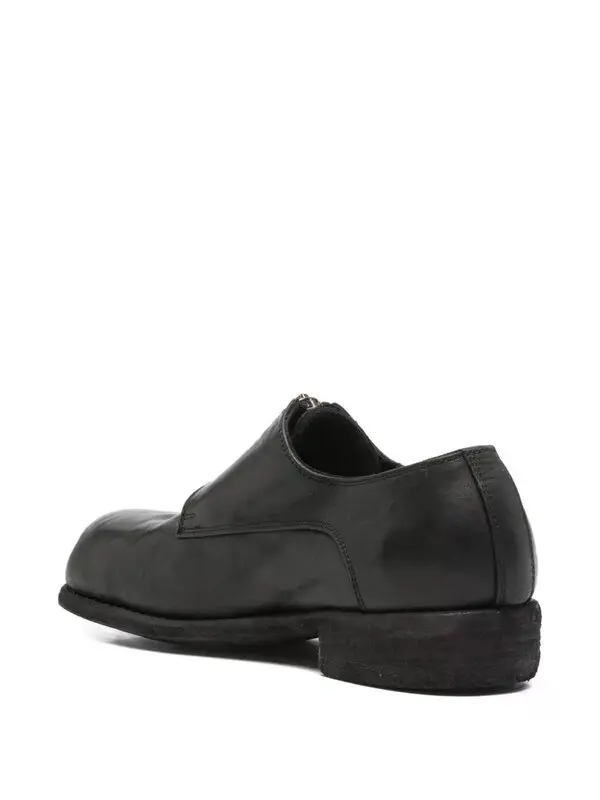 Guidi Zip Derby Shoes - Black