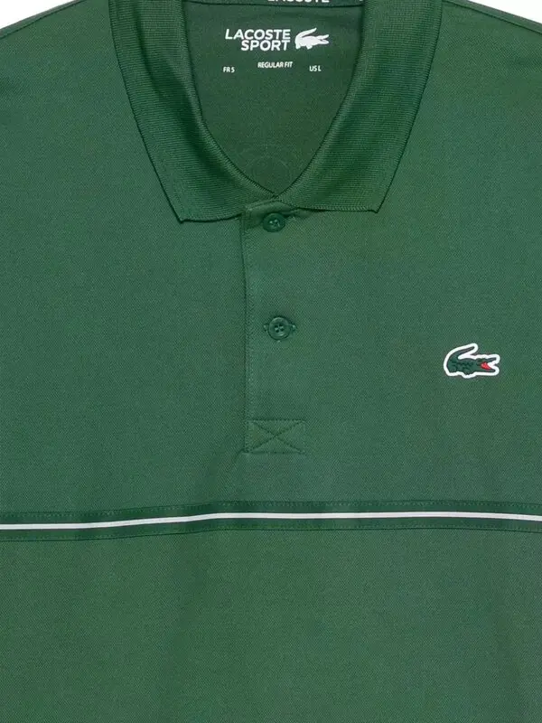 Lacoste Logo-patch Striped-detail Polo Shirt