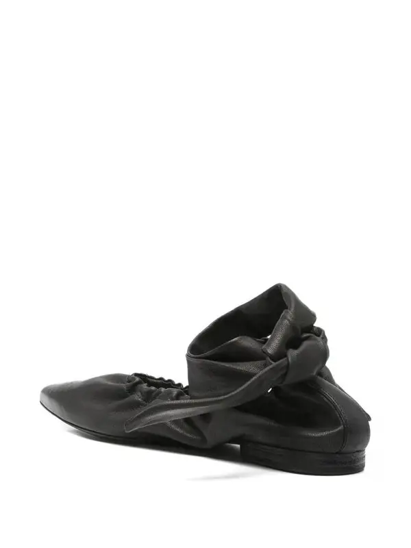 UMA WANG Pointed-toe Ankle-tie Ballet Flats