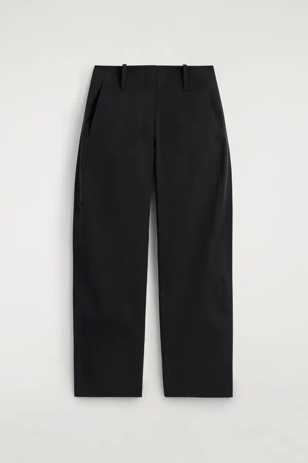 Cos Barrel-leg Pima Cotton Blend Pants - Black