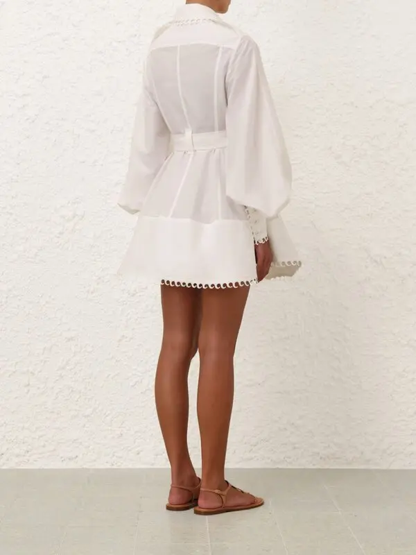 Zimmermann Illuminate Utility Mini Dress - White