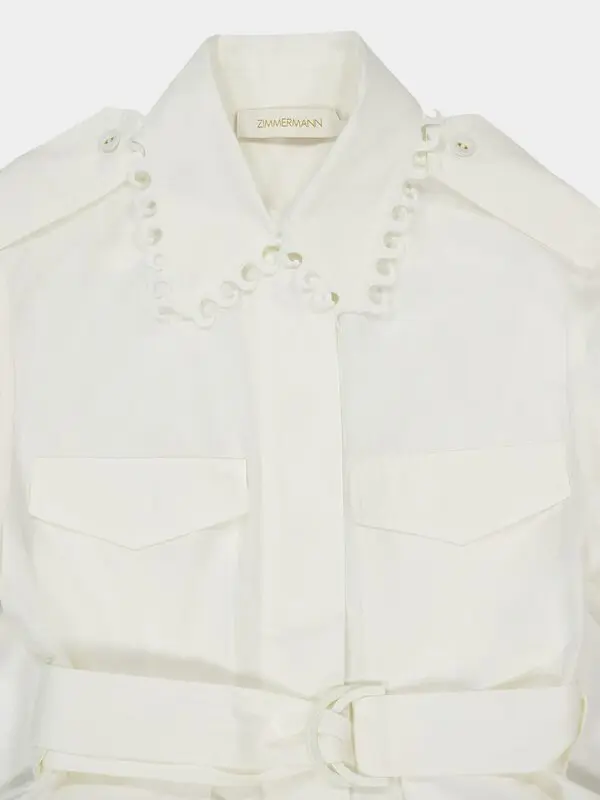 Zimmermann Illuminate Utility Mini Dress - White
