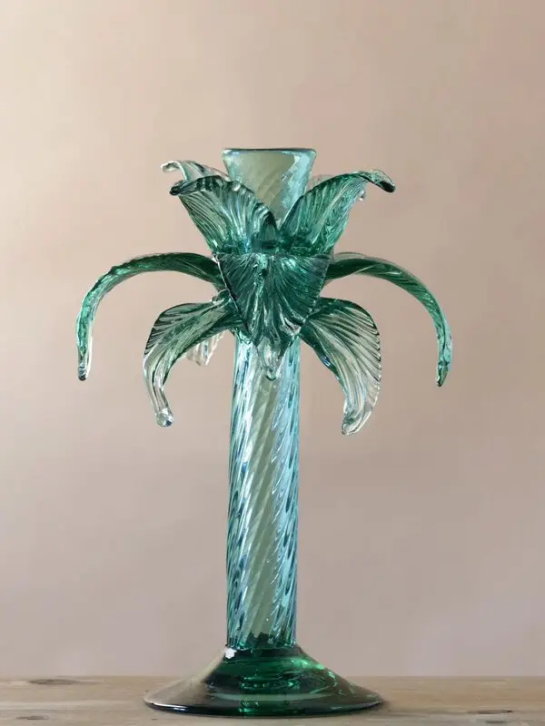 GORDIOLA Palm Tree Glass Candelabra