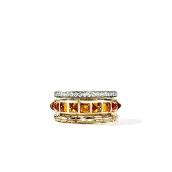 John Hardy Artisan Series Icon Stud Ring - White Diamond