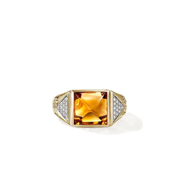 John Hardy Artisan Series Icon Stud Ring - White Diamond