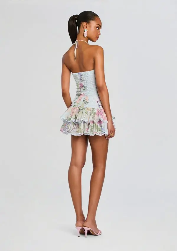 Charo Ruiz Ibiza Cusia Short Dress - Blue Botanic