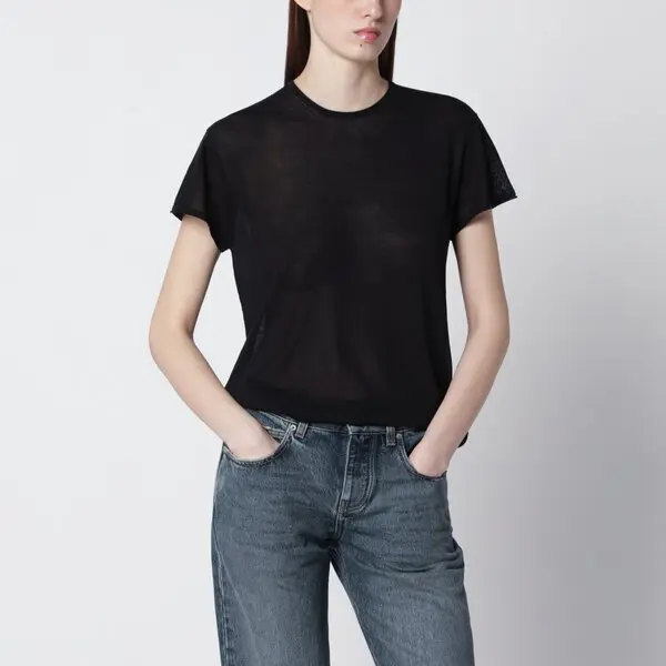 TOTEME Silk Crêpe T-shirt - Black