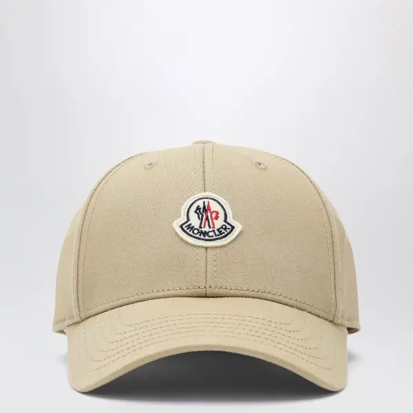 Moncler Baseball Cap With Logo Patch - Beige