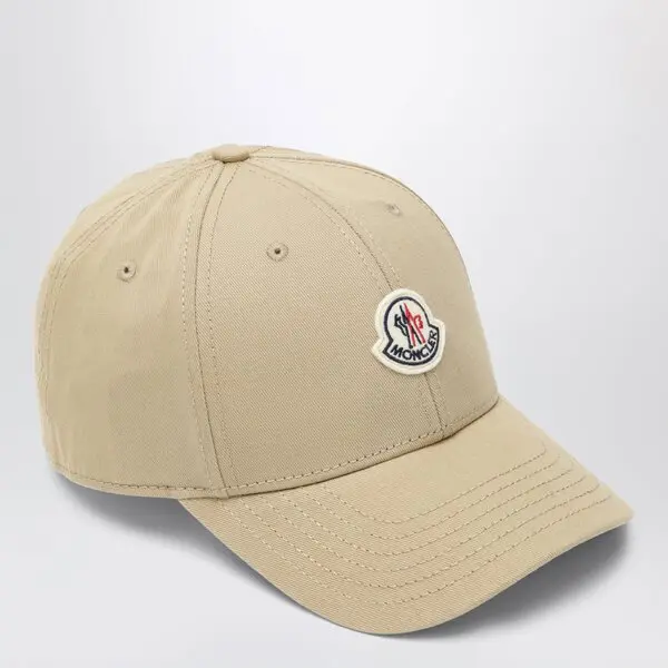 Moncler Baseball Cap With Logo Patch - Beige
