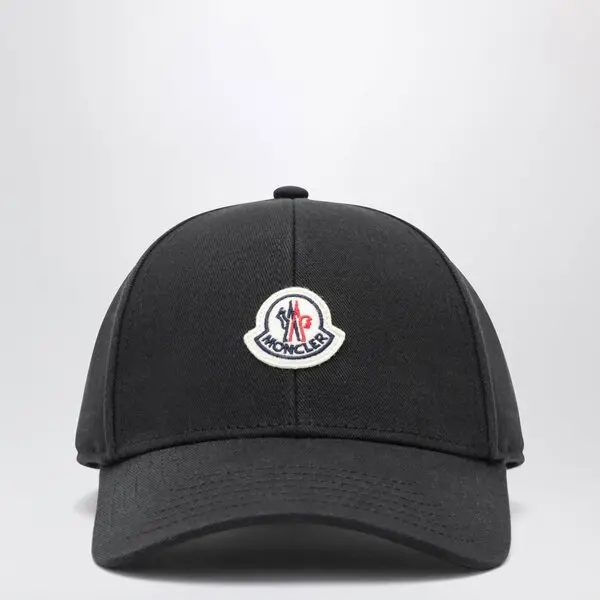 Moncler Baseball Cap With Logo Patch - Black