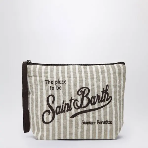 MC2 SAINT BARTH Striped Aline Pouch - Beige