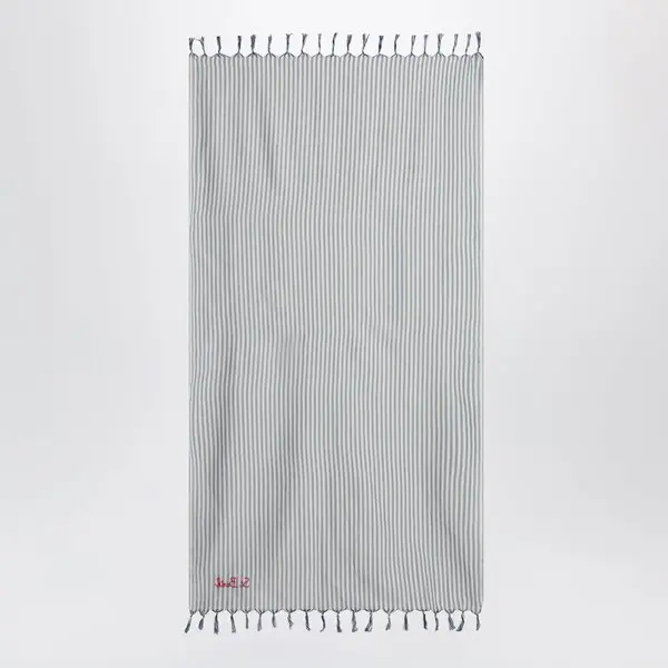 MC2 SAINT BARTH Striped Beach Towel With Embroidered Logo