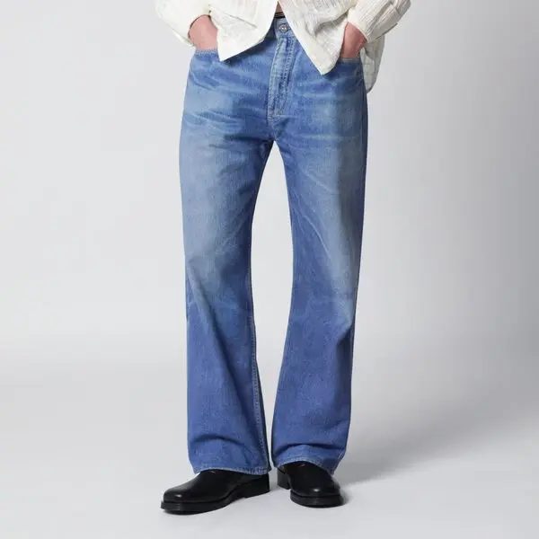 Our Legacy Third Cut Jeans In Digital Aurora Print - Blue
