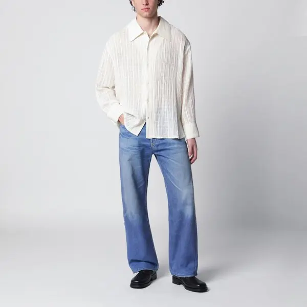 Our Legacy Third Cut Jeans In Digital Aurora Print - Blue