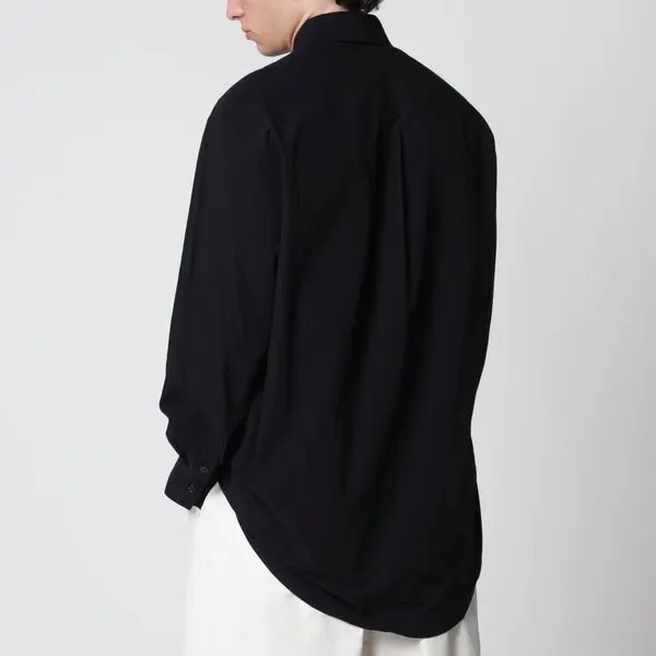 LEMAIRE Long-sleeve Shirt With Chest Pockets In Cotton - Black