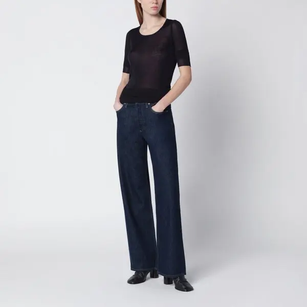 LEMAIRE Trompe-l'oeil Viscose And Silk Top - Blue