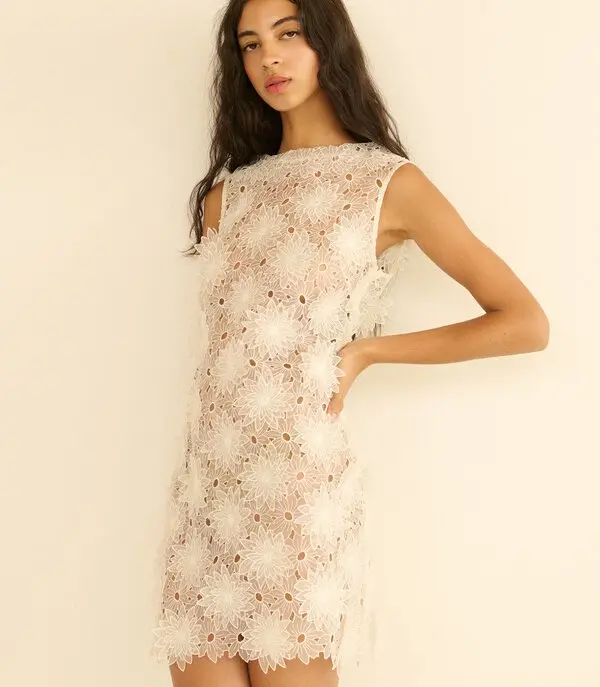 DÔEN Adelia Floral Cutwork Mini Dress