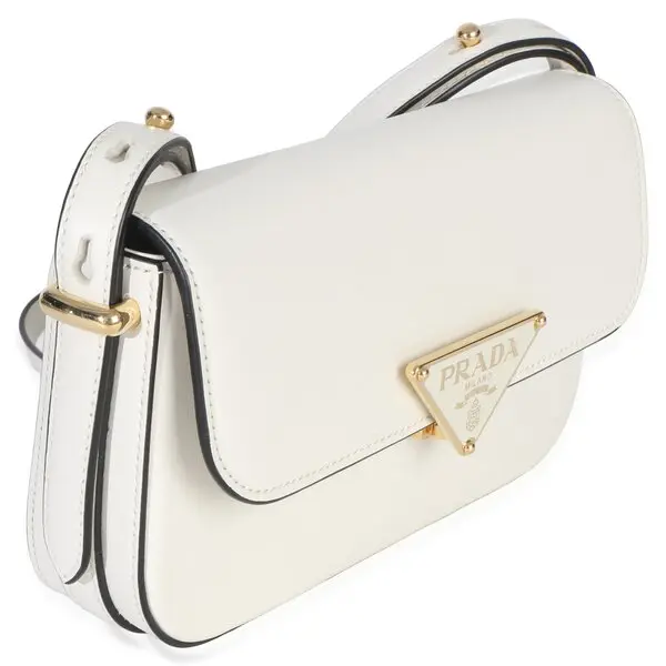 Prada Smooth Calfskin Triangle Logo Flap Bag