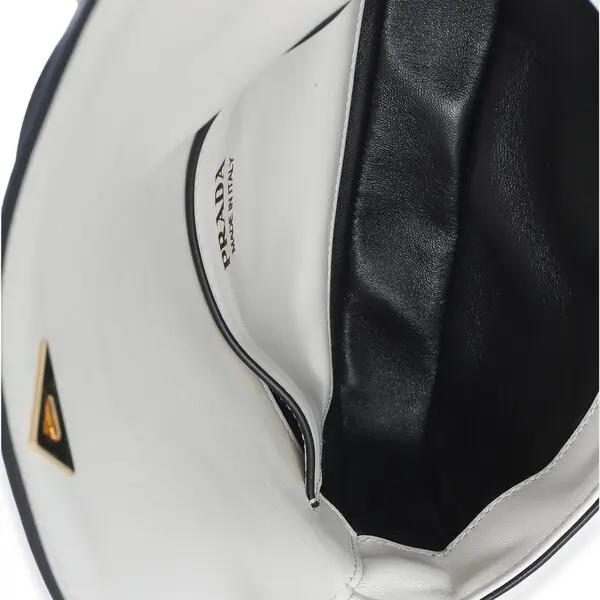 Prada Smooth Calfskin Triangle Logo Flap Bag