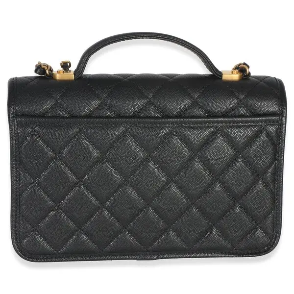 Chanel Quilted Caviar Top Handle Flap Bag