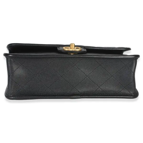 Chanel Quilted Caviar Top Handle Flap Bag