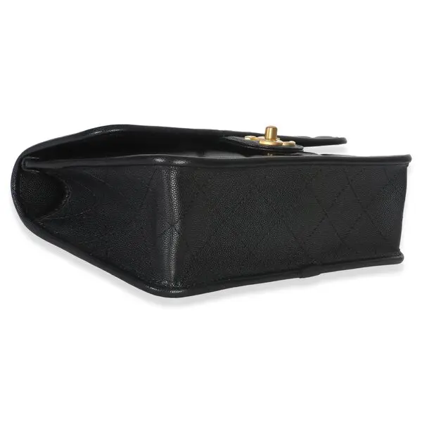 Chanel Quilted Caviar Top Handle Flap Bag