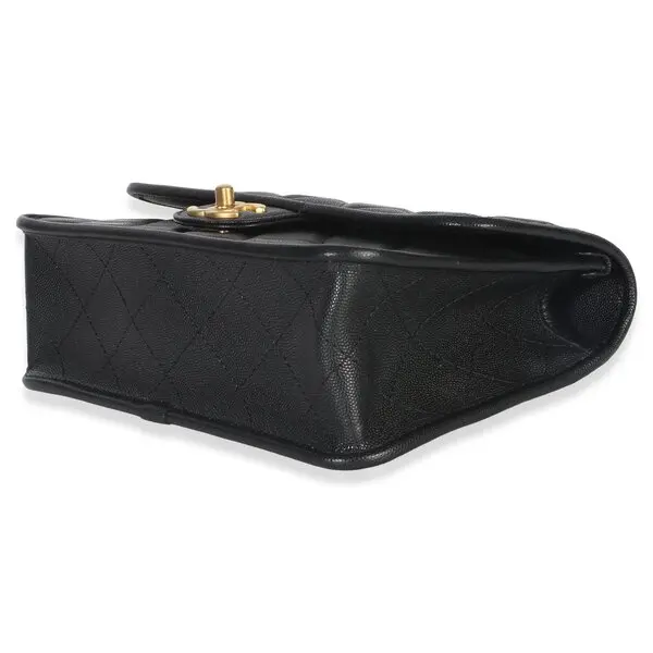 Chanel Quilted Caviar Top Handle Flap Bag