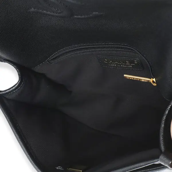 Chanel Quilted Caviar Top Handle Flap Bag
