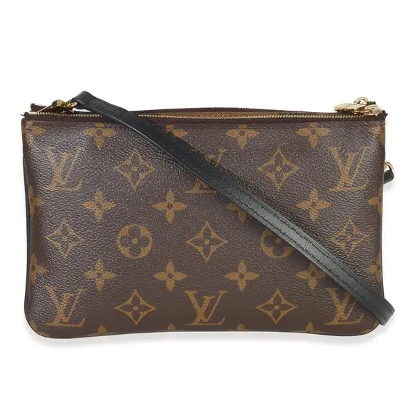 LOUIS VUITTON Reverse Monogram Giant Canvas Double Zip Pochette - Brown