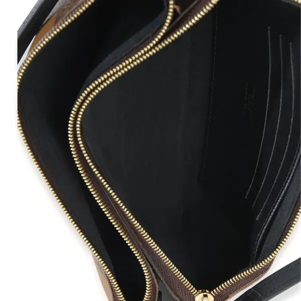 LOUIS VUITTON Reverse Monogram Giant Canvas Double Zip Pochette - Brown