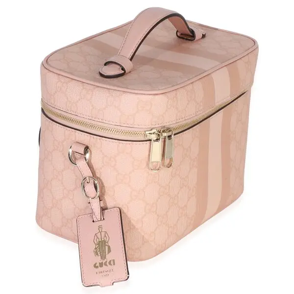 Gucci Gg Supreme Monogram Savoy Vanity Case - Pink