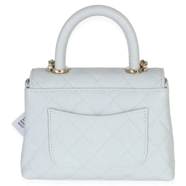 Chanel Coco Handle Clutch With Chain - Blue