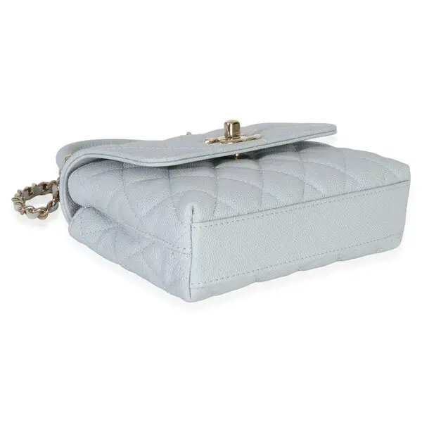 Chanel Coco Handle Clutch With Chain - Blue