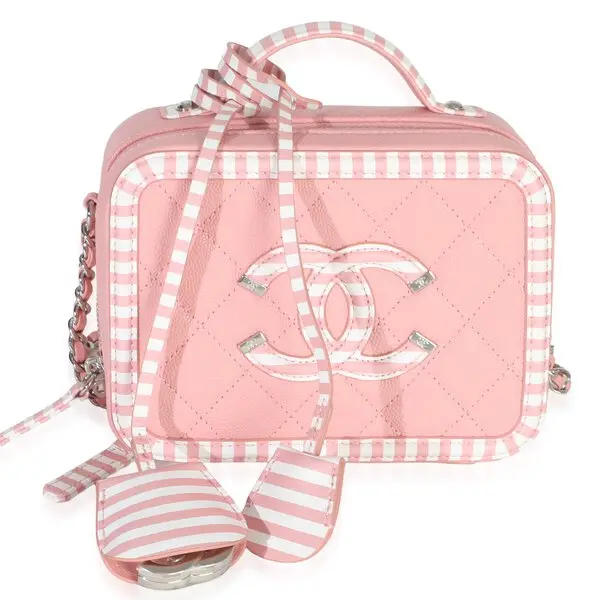 Chanel Quilted Caviar Vanity Case - Pink