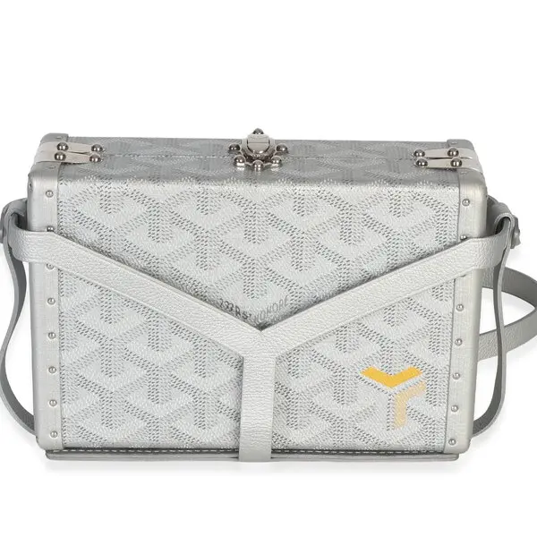 Goyard Ine Canvas Minaudiere Trunk - Silver