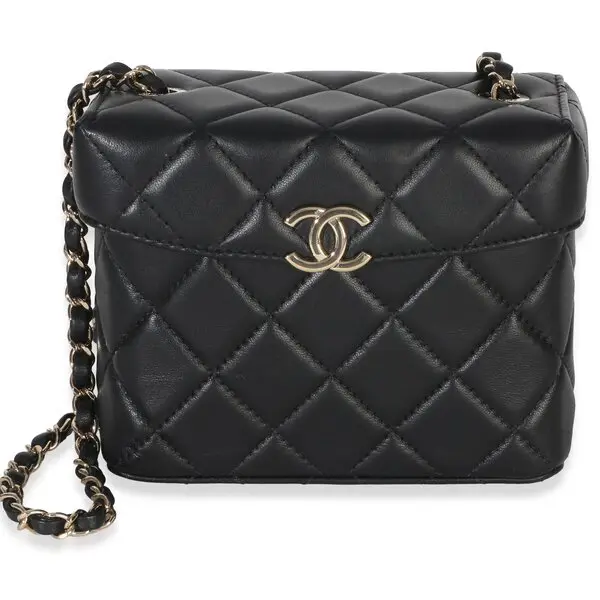 Chanel Quilted Lambskin Secret Box Bag - Black