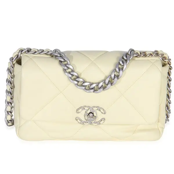 Chanel Light Quilted Lambskin 19 Flap Bag - Yellow