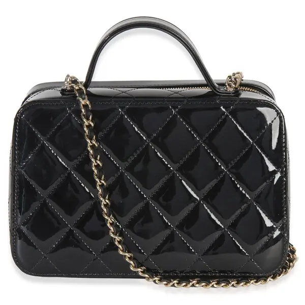 Chanel Quilted Top Handle Vanity With Chain