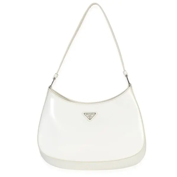 Prada Spazzolato Cleo Shoulder Bag - White