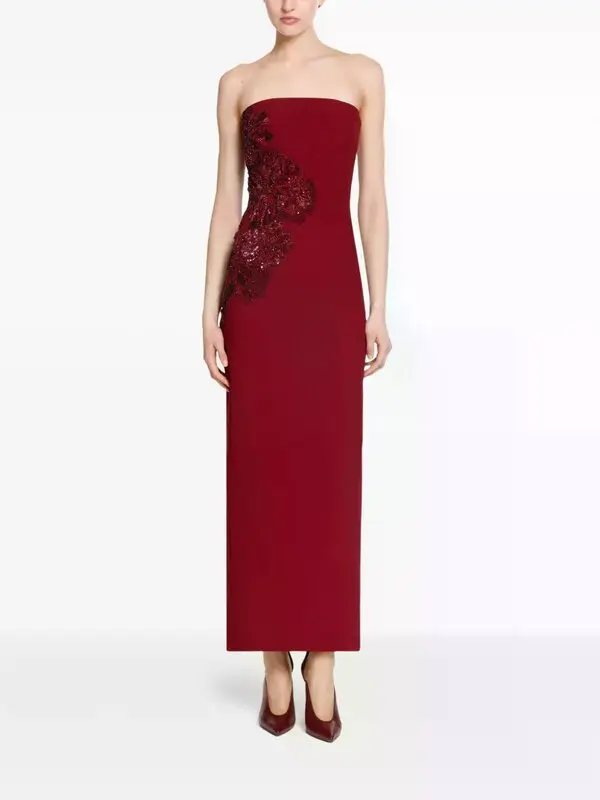 Elie Saab Strapless Embellished Maxi Dress