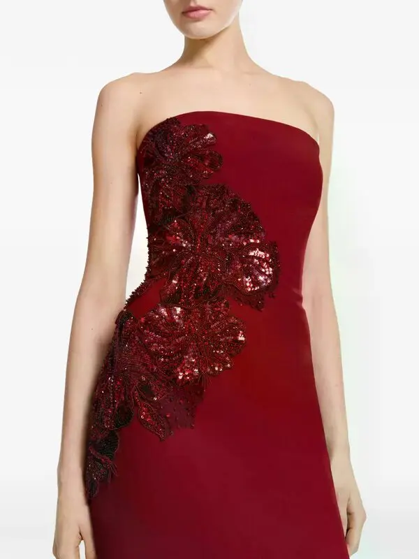 Elie Saab Strapless Embellished Maxi Dress