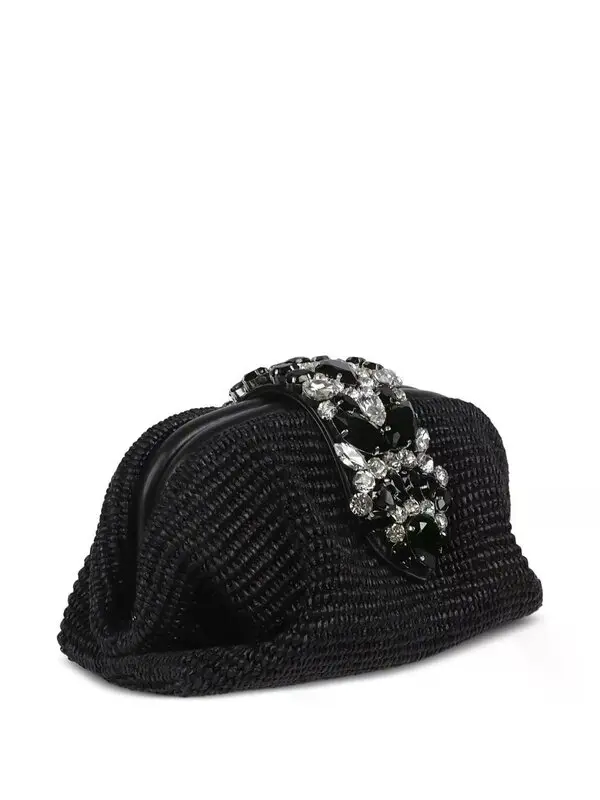 GEDEBE Crystal-embellished Woven Clutch