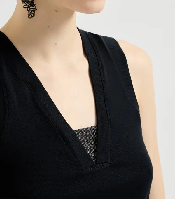Brunello Cucinelli Embellished Stretch-cotton T-shirt - Black