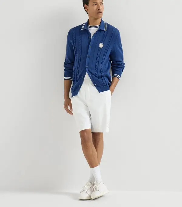 Brunello Cucinelli Cotton Cable-knit Cardigan - Blue